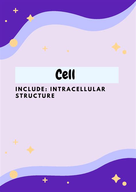 SOLUTION Cell Intracellular Structure Studypool