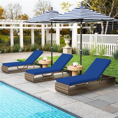 Costway 12 Pcs Outdoor Chaise Lounge Chair With Adjustable Backrest
