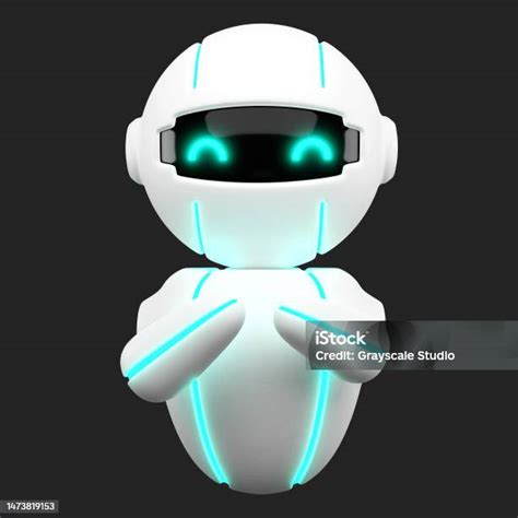 손을 들고 안녕하세요 챗봇 마스코트 Ai 인공 지능 가상 스마트 비서 봇 아이콘 고객 지원 챗봇 혁신 및 기술 개념을 가진 친절한 귀여운 로봇 3d 렌더링 3차원 형태에