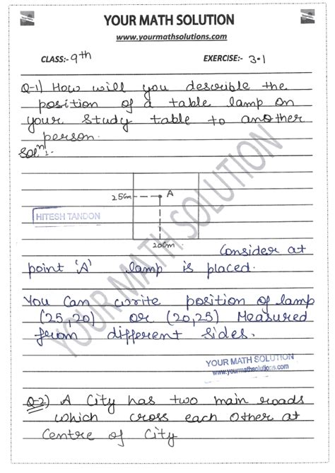 class 9 exercise 3 1 your math solution