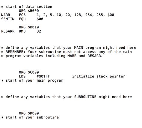 Solved Start Of Data Section Org B000 Narr Fcb Sentin Equ