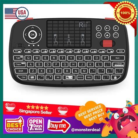 Rii Upgrade I4 Mini Bluetooth Keyboard With Touchpad Blacklit Portable Wireless Keyboard With