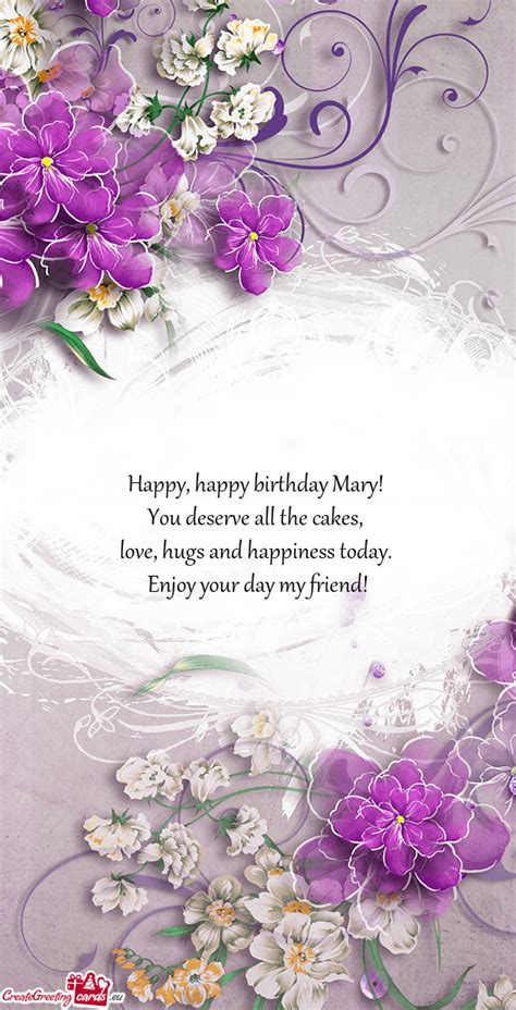 Happy Happy Birthday Mary Free Cards