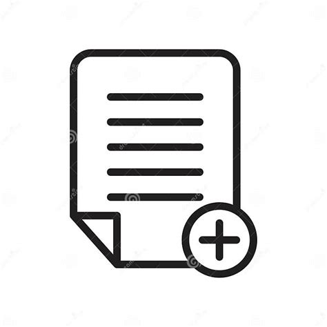 Add Document Icon Simple Thin Outline Stock Vector Illustration Of Clipart Increase 341061254