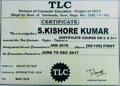 Kishore Kumar Subramanian On Linkedin Cprogramming Cpp Professionalachievement