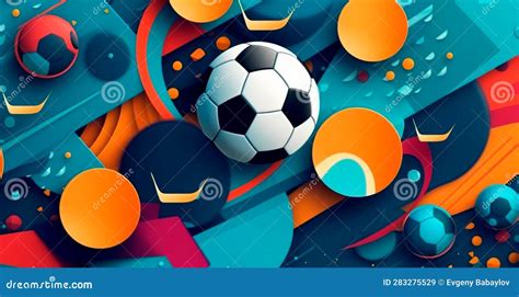 Abstract Soccer Background Sports Soccer Ball Ai Generated Image