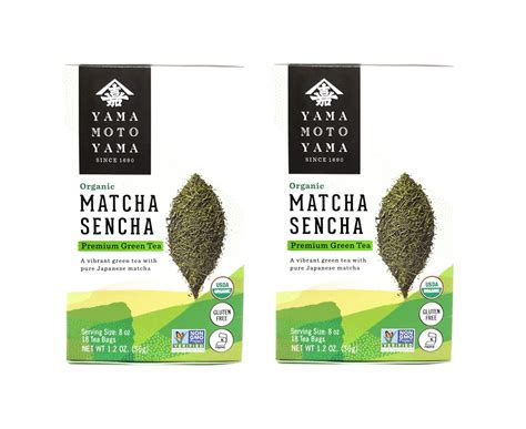 Yamamotoyama Organic Matcha Sencha Premium Green Tea 2 Pack Total Of 16oz
