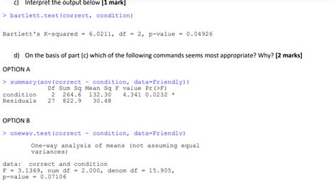Bartlett Test Correct Condition Bartletts
