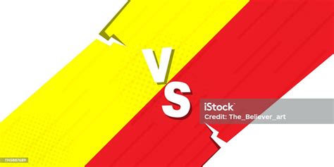 Vs 문자 대 문자가 평면 만화 스타일 디자인에 배경 싸움 벡터 일러스트입니다 개념에 대한 스톡 벡터 아트 및 기타 이미지