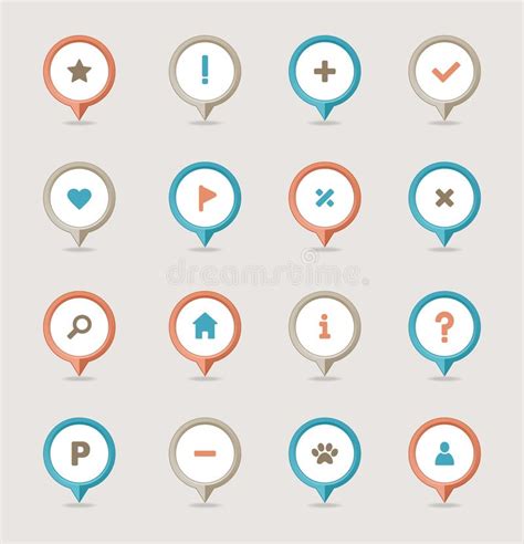 Pin Map Icon Set Map Pointer Stock Vector Illustration Of Attention Division