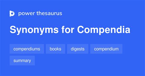 Compendia Synonyms 120 Words And Phrases For Compendia