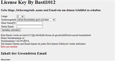 Serien Nummer Erstellen