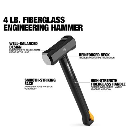 4 Lb Fiberglass Engineering Hammer — Toughbuilt