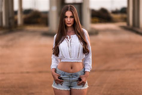 Wallpaper Women Outdoors Model Portrait Depth Of Field Long Hair