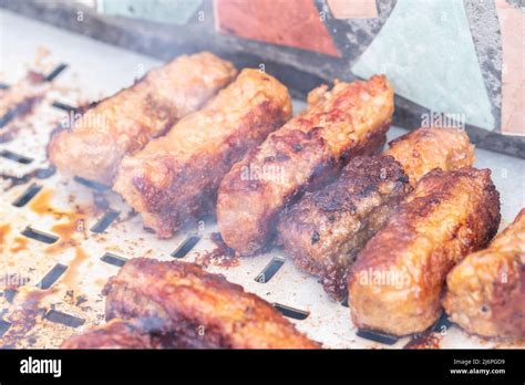 Traditional Romanian Food Called Mici Which Consist Of Pork Meat