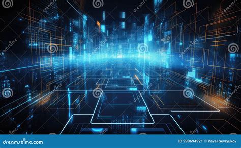 Abstract Cyber Sorting Grid Stock Illustration Illustration Of