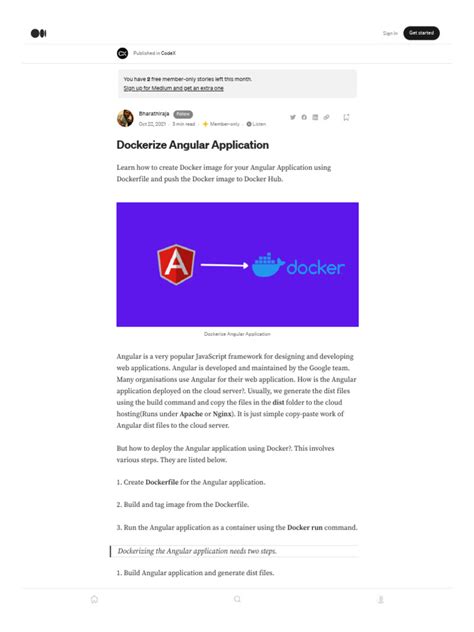 Dockerize Angular Application Learn How To Create Docker Image For By Bharathiraja Codex
