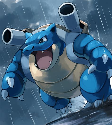 Tesshii Riza4828 Blastoise Nintendo Pokemon Black Eyes Claws Gen 1 Pokemon Grey Sky