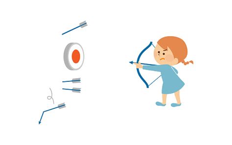 활과 화살로 목표물을 겨냥하는 아이들 이미지 일러스트레이션 Mental Wellbeing에 대한 스톡 벡터 아트 및 기타 이미지