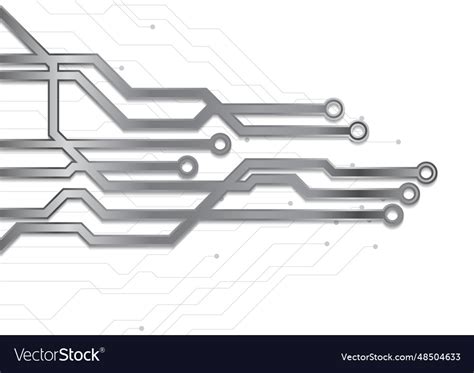 Abstract Tech Metallic Circuit Board Background Vector Image