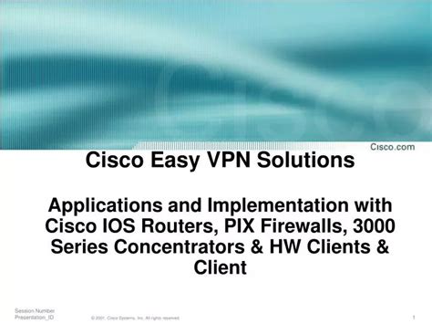 Ppt Cisco Easy Vpn Solutions Applications And Implementation With