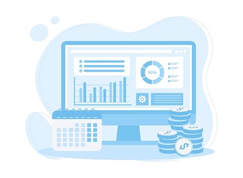 Premium Vector Performance Management Graphical Analysis Of Growth Data Concept Flat Illustration
