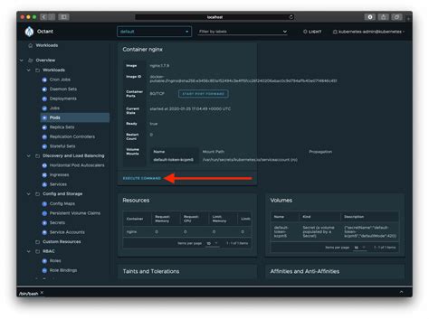 vmware project octant new release with container exec and workload