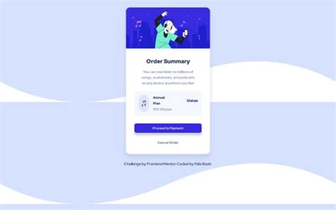 Frontend Mentor Order Summary Card Solution Coding Challenge Solution
