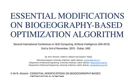 Pdf Presentation Of The Conference Paper Essential Modifications On
