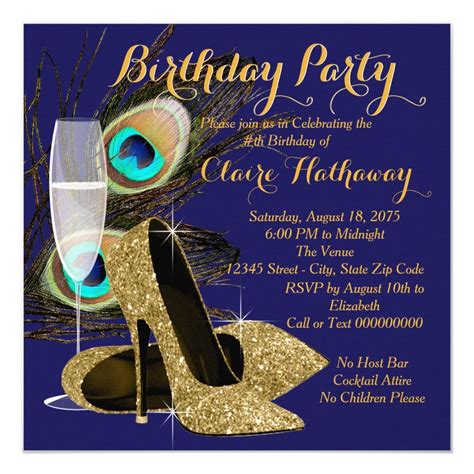 Peacock Birthday Party Invitation Zazzle Peacock Birthday Party
