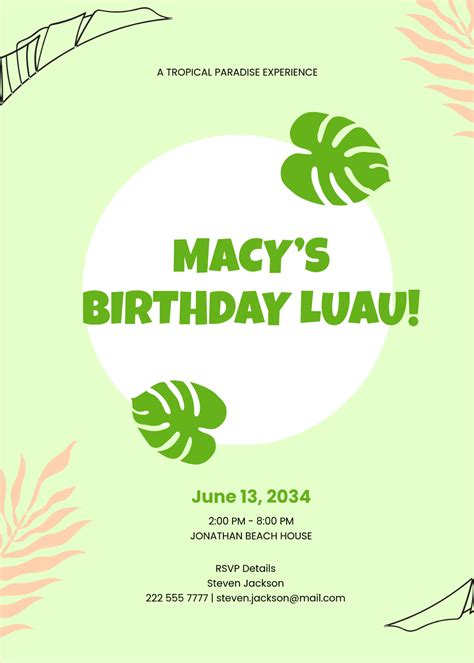 Free Luau Housewarming Invitation Template To Edit Online
