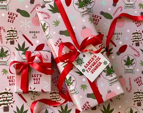Weed Wrapping Paper Qty 1 Sheet Stoner Christmas Ts Stoner T