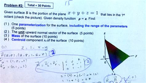Problem 2 Total 30 Points Given Surface S Is The Portion Of The Plane X Y Z 1 That