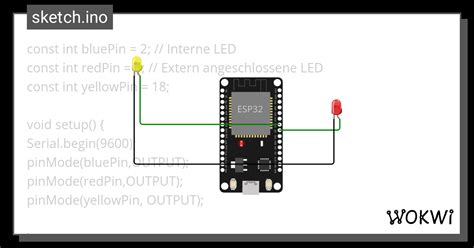 Led Rot Gelb Wokwi Esp32 Stm32 Arduino Simulator