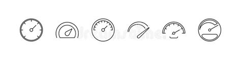 Dashboard Speedometer Icons Set Tachometer Icon Isolated Performance