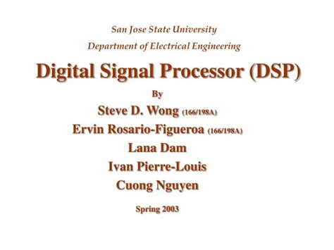 PPT Digital Signal Processor DSP PowerPoint Presentation Free Download ID