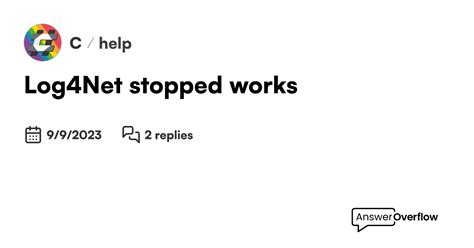 Log4net Stopped Works C
