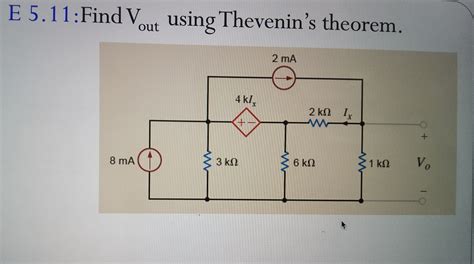 E Find Vout Using Thevenin S Theorem Chegg Com