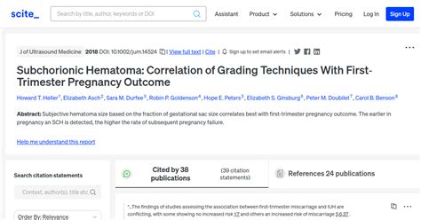 Subchorionic Hematoma Correlation Of Grading Techniques With First‐trimester Pregnancy Outcome