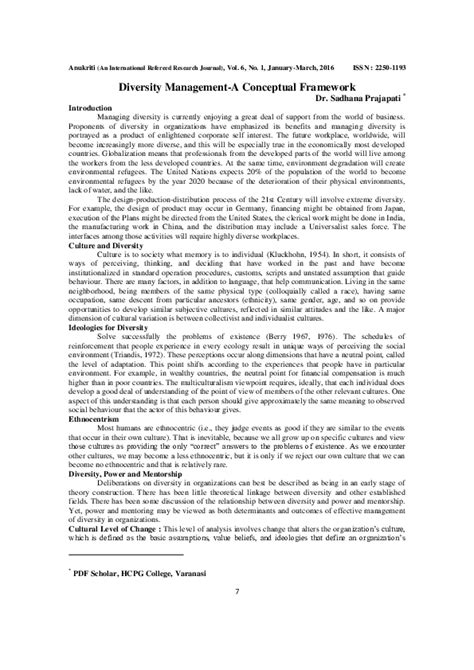 Pdf Diversity Management A Conceptual Framework
