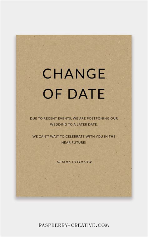 Kraft Change Of Date Raspberry Creative LLC