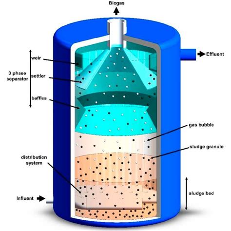Uasb Reactor In 3d Designed For Effluent Treatment And Biogas