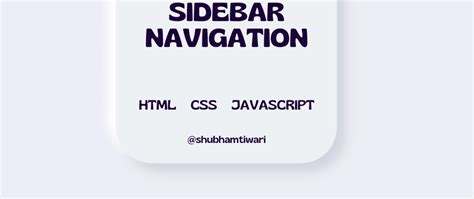 Responsive Sidebar Navigation In Css Dev Community