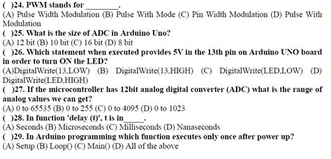 Solved 24 Pwm Stands For A Pulse Width Modulation B Pulse Width Modulation C Pin Width