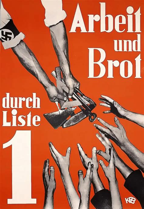 “work And Bread” German National Socialist Election Poster1933