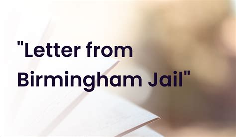 Letter From Birmingham Jail Summary