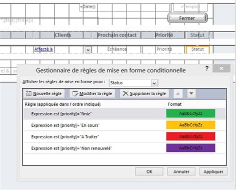 Colorer Une Cellule Vide Dans Un état Access 2010
