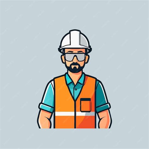 Premium Vector Animated Character Of Engineer In Work Clothes On Gray Background