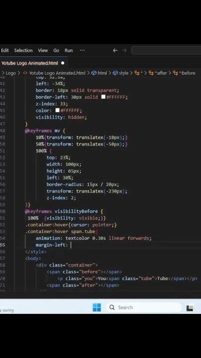 youtube logo animation using html and css css html coding youtube