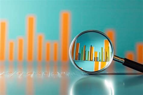 A Magnifying Glass Focuses On Colorful Bar Graphs Enhancing Data